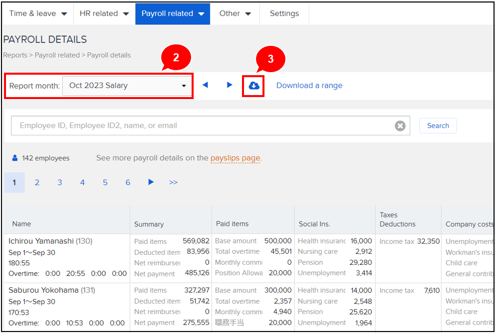 Output Payroll details – Workcloudヘルプセンター