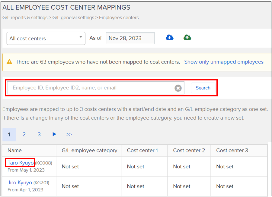 Register and change employee cost centers – Workcloudヘルプセンター