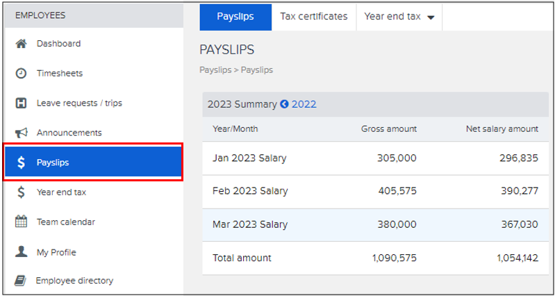 Payslip checks and Download the tax certificate – Workcloudヘルプセンター
