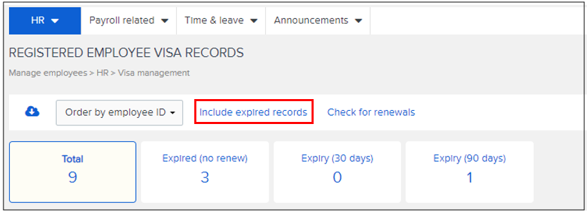 Check visa expiry dates for employees – Workcloudヘルプセンター