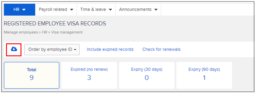 Check visa expiry dates for employees – Workcloudヘルプセンター