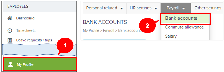 Change my bank accounts – Workcloudヘルプセンター
