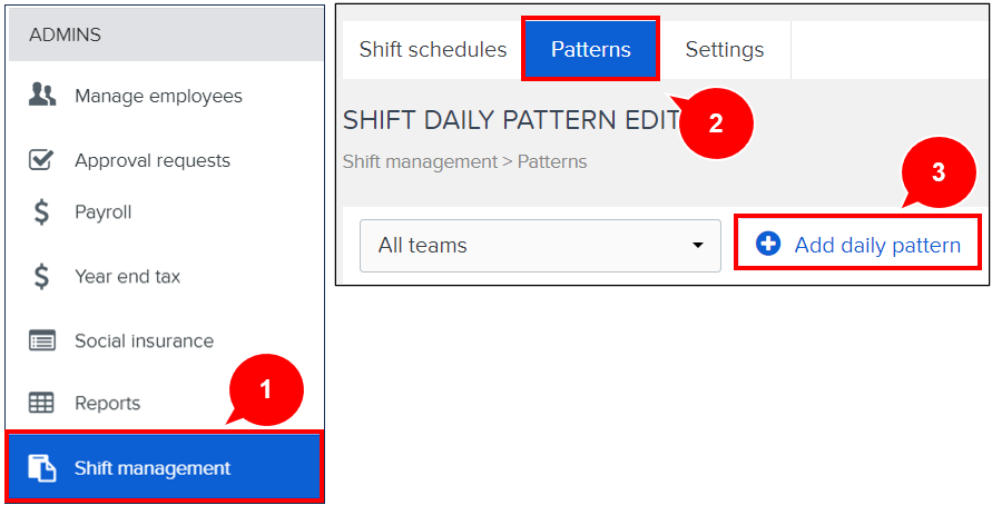 Shift management Create and change new shift patterns – Workcloudヘルプセンター