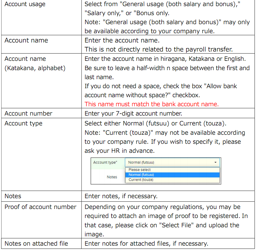 Change my bank accounts – Workcloudヘルプセンター