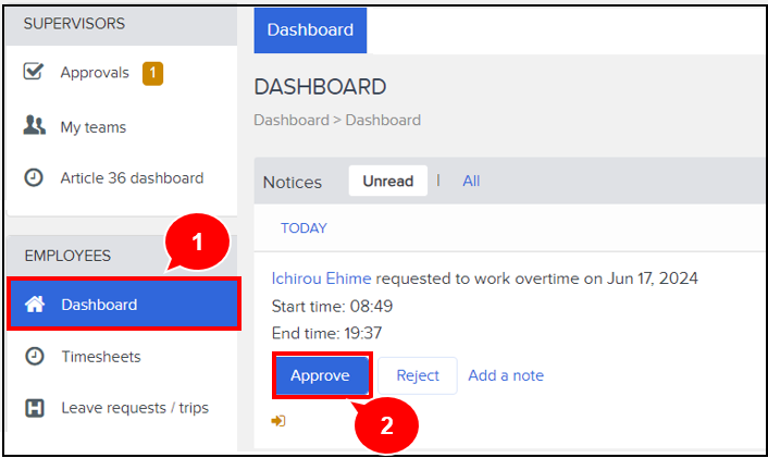 Approve time & leave requests – Workcloudヘルプセンター