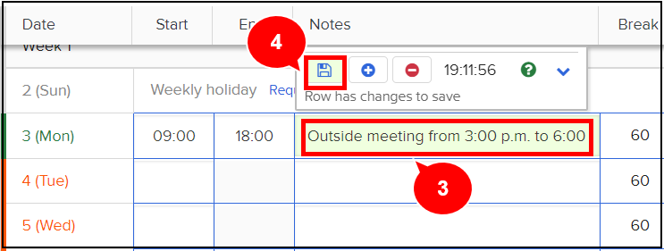 Record check-in/out times on the timesheet screen – Workcloudヘルプセンター