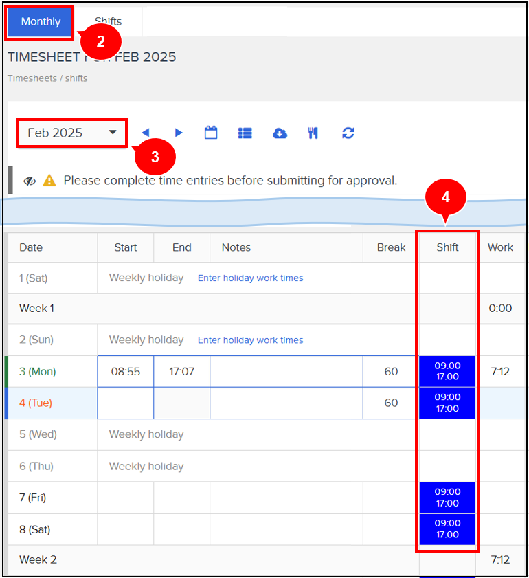 Shift work (shift confirmation and time record method) – Workcloudヘルプセンター