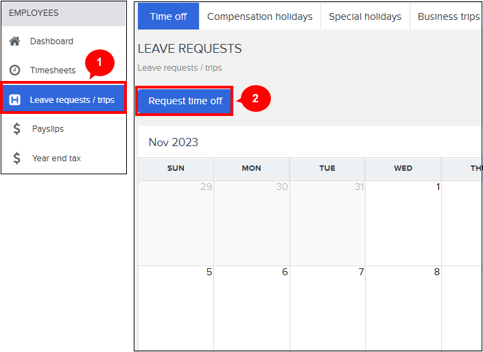 Substitute work request(work on holidays) – Workcloudヘルプセンター